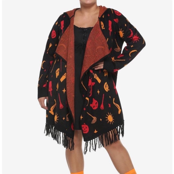 Sweaters | Disney Hocus Pocus Dani Hooded Fringe Cardigan Plus Size 4 ...